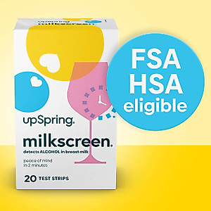 Upspring Milkscreen Test Strips to Detect Alcohol in Breast Milk - at-Home Test for Breastfeeding Moms, Simple Breast Milk Alcohol Dip Test with Accurate Results in 2 Minutes, 20 Test Strips
