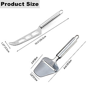 NatureMan 2 Pieces stainless steel cheese planer and cheese slicer, suitable for soft, semi-hard and hard cheese kitchen cooking tools