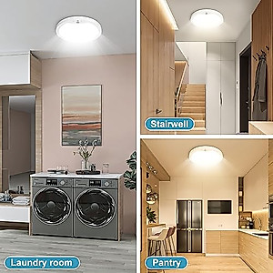 Hard-Wired Motion Sensor Ceiling Lights, 9in 20W Flush Mount Motion LED Ceiling Lights, 3000K 4000K 6000K Indoor Ceiling Light for Closet Doorway Stairway Hallway, 2 Packs, Not Battery Operated