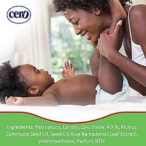 Crema Cero Diaper Rash Cream for Baby With Zinc Oxide and Aloe Vera – High-Strength Diaper Cream for Quick Relief and Protection – Hydrating and Soothing Baby Balm – Aloe Vera 3.9 oz