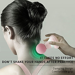 Mini Massager Portable Pocket Massager Support for Woman USB Charging 6 Speed Vibration Mode Head and Neck Relaxation Muscles and Pain Relief (Pink)