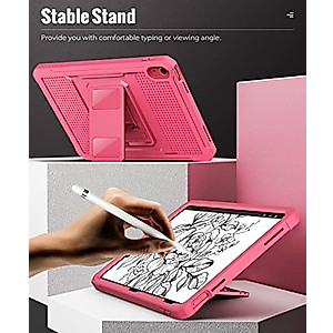 MoKo Case for iPad 10th Generation 10.9 inch 2022, Shockproof Dual Layer Full Body Cover with Kickstand for Kids and Built-in Screen Protector for iPad 10th Gen 2022, Support Touch ID, Watermelon Red