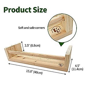 UNITURE Spice Rack Organizer 2pcs, Wall Shelf Wood Decorations for Living Room, Home Decor and Closet Organization