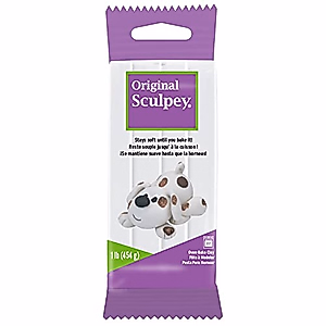 Original Sculpey® White, Non Toxic, Polymer clay, Oven Bake Clay, 1 pound great for modeling, sculpting, holiday, DIY and school projects. Great for all skill levels