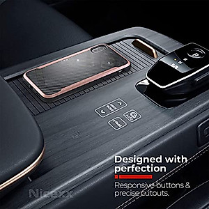 Nicexx Designed for iPhone X Case/Designed for iPhone Xs Case with Carbon Fiber Pattern, 12ft. Drop Tested, Wireless Charging Compatible - Rosegold