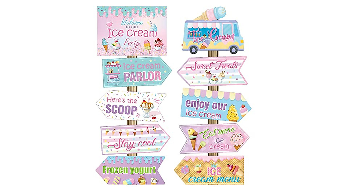 20 Pcs Ice Cream Party Decorations for Fun Celebrations