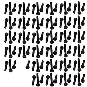 XunLiu 100PCS Grade 14.9 Alloy Steel Hex Socket Head Cap Screws Allen Wrench Drive Knurled Screws Black M2 12MM
