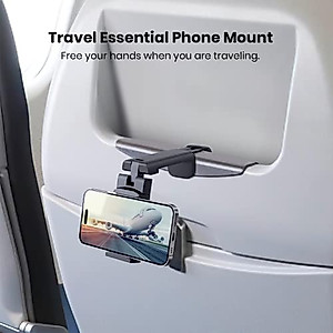 Klearlook Travel Essentials Airplane Phone Holder, Universal Phone Stand for Desk with 360 Degree Rotation, Travel Must Haves Phone Mount for Tray Table, Handsfree Travel Accessories for Flying