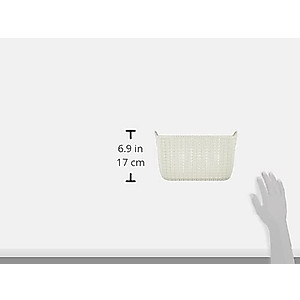 Curver Basket Knit Rectangular 8L in White, 30 x 22.5 x 17 cm
