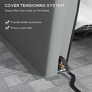 Outsunny 12' x 20' Heavy Duty Carport, Portable Garage Canopy Tent with 2 Ventilation Windows and Large Door, for Car, Truck, Boat, Motorcycle, Bike, Garden Tools, Gray