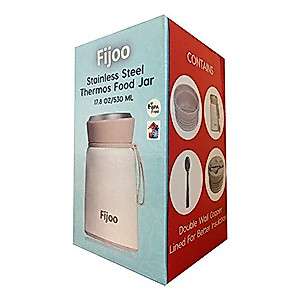 Best 17.8 OZ Stainless Steel Soup Thermos Food Jar + Folding Spoon - Triple Wall Vacuum Insulated - Hot Soup & Cold Meals Storage Container Jar - Lunch Friendly, No Leaks, BPA Free (White/500 ML)