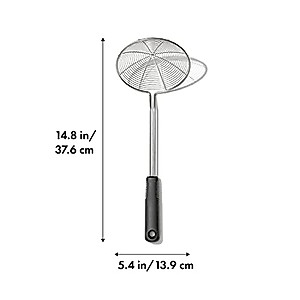 OXO Good Grips Stainless Steel Spider Scoop & Strain Skimmer,Black