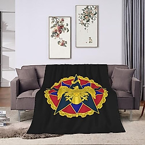 moremohome Anti Pilling National Guard Bureau Organizational Badge Throw Blanket 60"x50" Inches Soft and Comfortable Flannel Throw Blankets