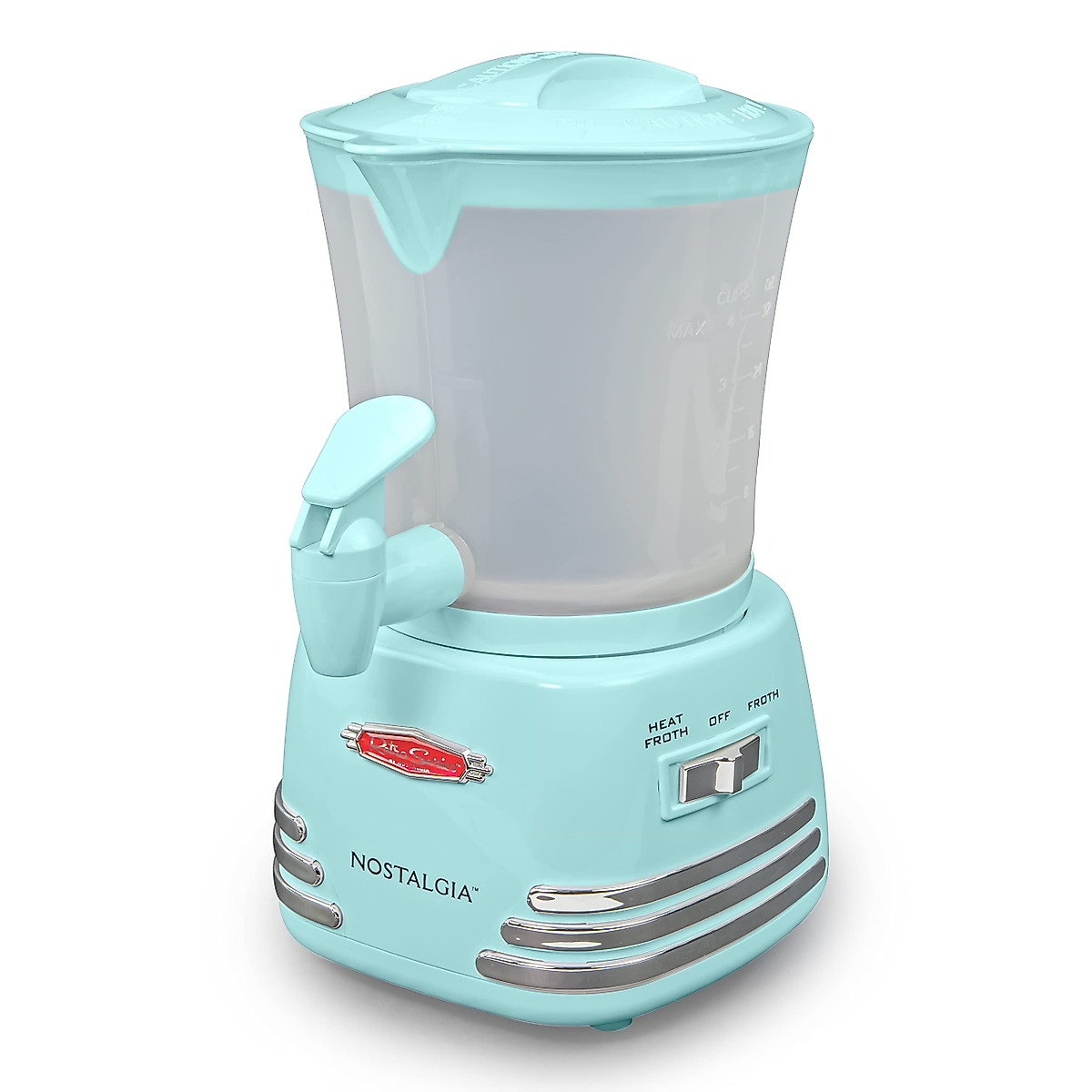 Nostalgia NRHCM32AQ6A Retro 32-Ounce Hot Chocolate, Milk Frother, Cappuccino,Latte Maker and Dispenser