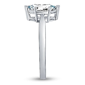 Size - 5 - Solid 14k White Gold Marquise Cut One Solitaire Wedding Engagement Ring CZ Cubic Zirconia 1.0ct.