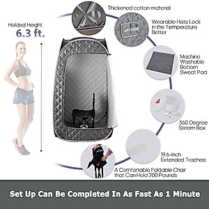 WillowyBe Portable Steam Sauna with Bluetooth Control, Steamer, Body Tent, Foldable Chair | Personal Home Spa