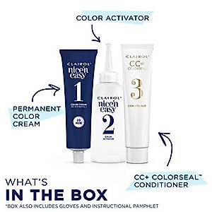 Clairol Nice'N Easy Hair Color Crème, 2BB Blue Black, Pack of 3 (Packaging May Vary)