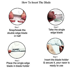 Professional Straight Razors For Men - Barber Razor Straight Edge Razor Kit For Close Shave - Beard Cut Throat Safety Razor Navajas Para Barbero Shavette - 10 Shaving Blades By Krisp Beauty White