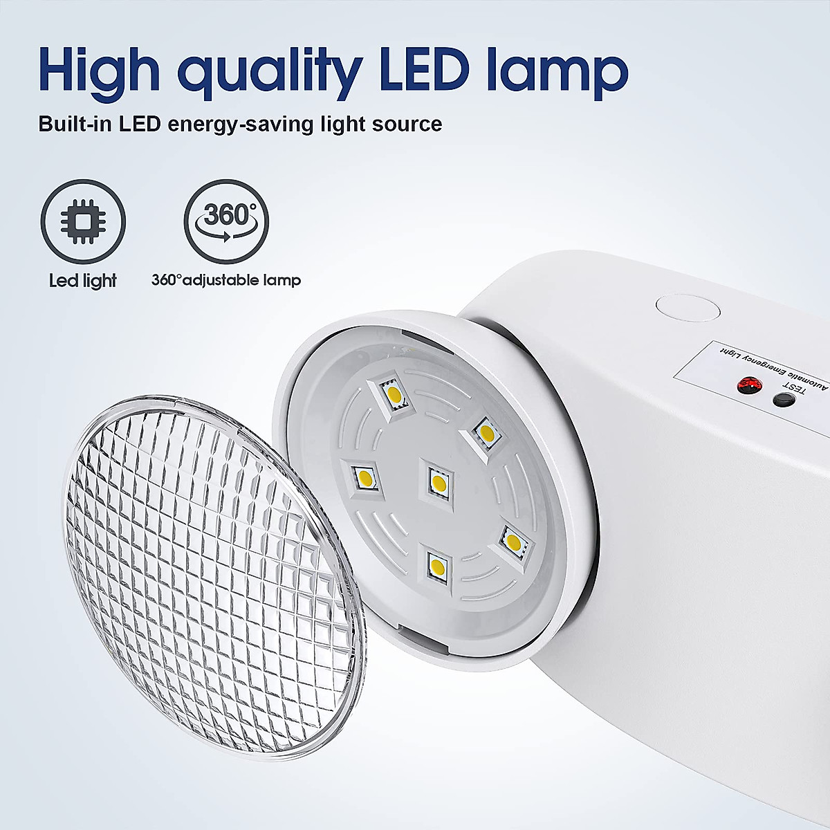 SITISFI Emergency Light with Battery Backup, Commercial Hardwired Exit Lighting Fixtures, Two Adjustable Head LED Emergency Lighting, AC 120-277V, UL Certified (6Pack)