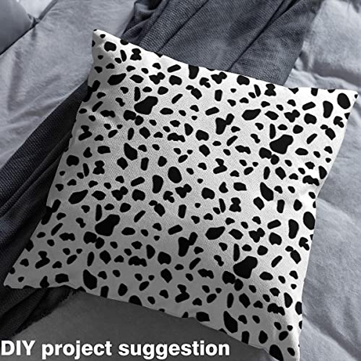 Cow Print Upholstery Fabric, Cartoon Cattle Fabric by The Yard, Ox Animal Farmhouse Decorative Fabric, Cow Spots Skin Indoor Outdoor Fabric, Milk DIY Art Waterproof Fabric, Black White, 1 Yard