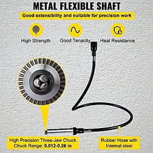 VEVOR Flex Shaft Grinder 380W Rotary Tool 500-23000RPM Rotary Carver with 1/4" 3-Jaw Chuck & Stepless Speed Foot Pedal Hanging Grinding Machine 131PCS Accessories for Jewelry Polishing Grinding DIY