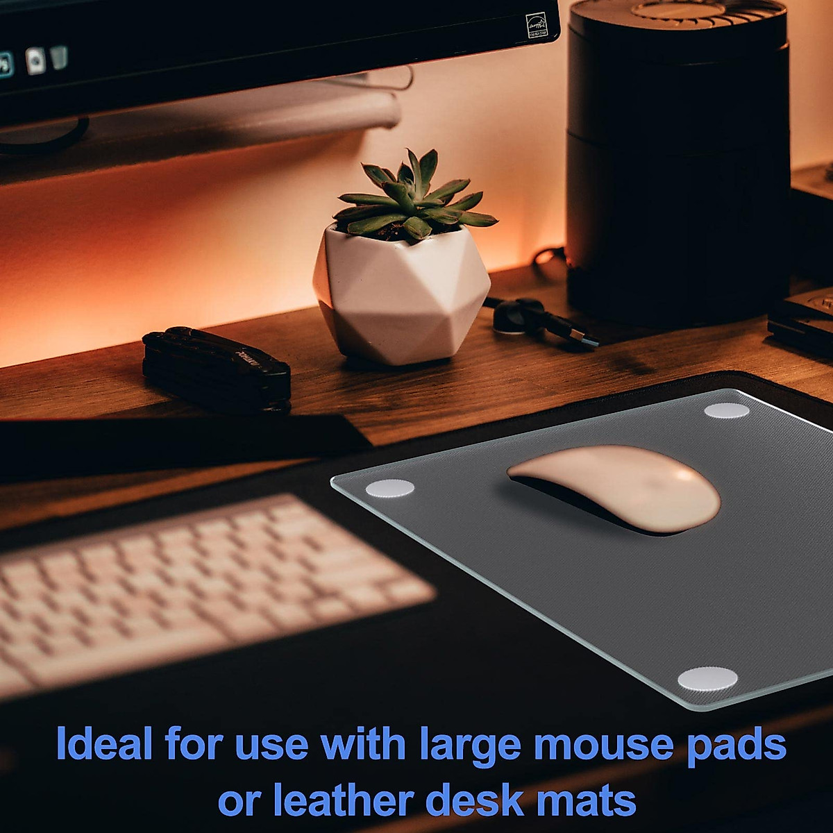 ARTISTEM Mouse Pad, Non-Slip Tempered Satin Glass Mousepad for Gaming and Working Office and Home Desk Accessories Desk Decor Fast Accurate Safe Durable and Easy to Clean 11.22"x10.42"(Performance)