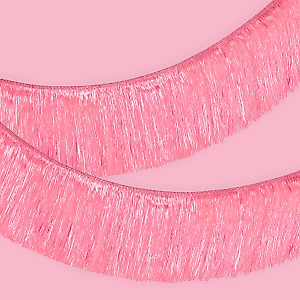 xo, Fetti Pink Iridescent Fringe Banner - 5 Ft. | Bachelorette Party Decorations, Birthday Party Decor, 21st Bday Decor, HBD, Photo Booth Banner Backdrop