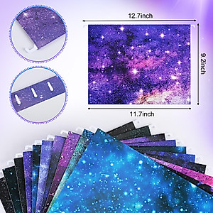 30 Pcs Galaxy Hanging Folders with Foil Stamping Process, Including Adjustable Tabs and Inserts, Letter Size Decorative Hanging File Cabinet Inserts Organizer for Desk Office School