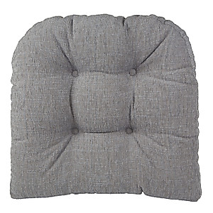 Klear Vu Gripper Overstuffed Universal Non-Slip Dining Chair Cushions for Kitchen Decor or Office Use, U-Shaped Skid-Proof Seat Pad, 17x17 Inches, 2 Count (Pack of 1), Dark Gray