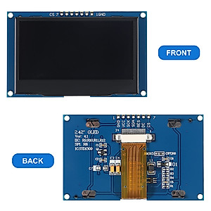 DWEII 2.4" 2.42 inch 128x64 OLED LCD Display Module SSD1309 7 Pin SPI/IIC I2C Serial Interface for Arduino UNO R3 DIY Electronic - White Light
