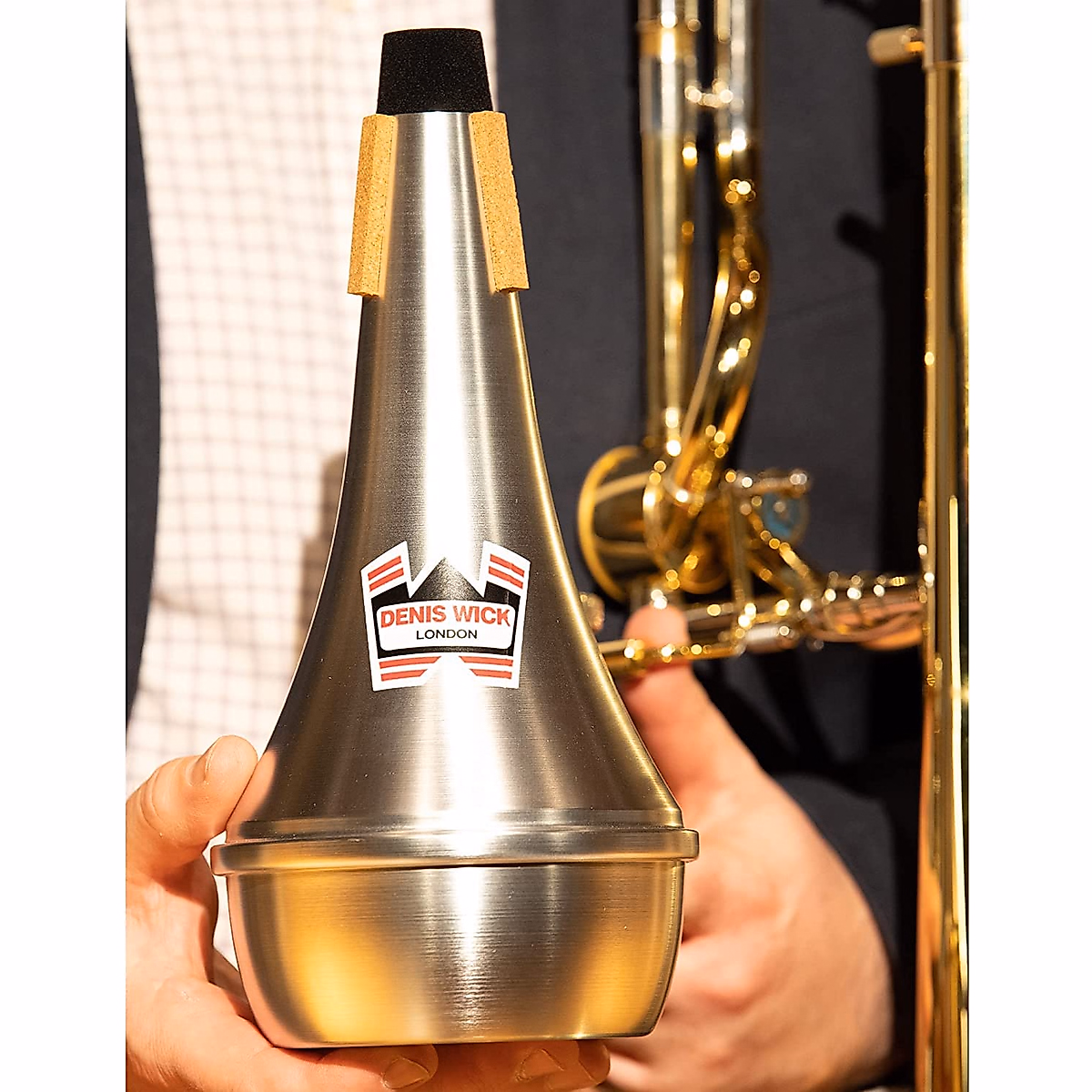 Denis Wick Trombone Straight Mute DW5505 | Metal Mute For Trombone | Mute For Low Tone Register | Straight Mute For Performance | 3.9” x 11.42” x 1.6”