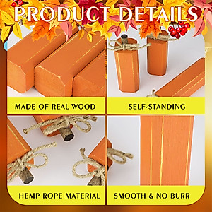 3 Pcs Wooden Fall Thanksgiving Decor Fall Tiered Tray Decor Wood Firework Fall Centerpieces Decorations Farmhouse Tabletop Block Sign for Fall Thanksgiving Autumn Decor (Pumpkin)