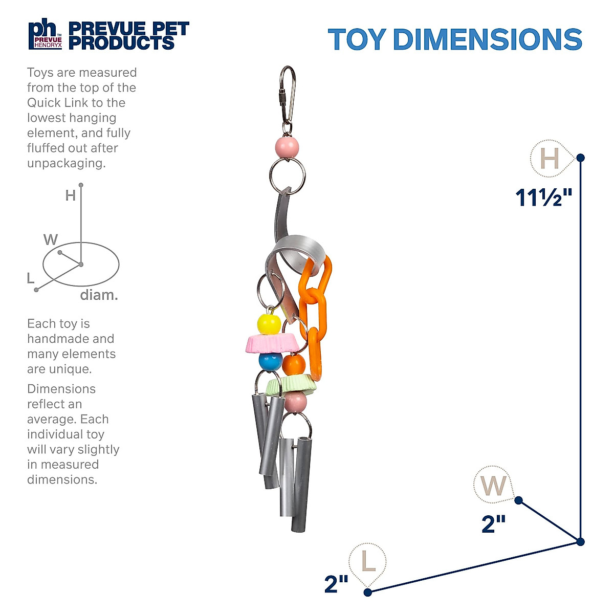 Prevue Pet Products Sound & Movement Chime Time Cyclone Bird Toy 62161