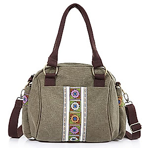 Women Canvas Top-Handle Handbag, Vintage Heavy-duty Crossbody Bag Tote Handbag