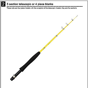 RoseWood Fly Fishing Rod 6' 6 Durable Fiberglass Blank Soft Travel Pack Fly Rod #3 Line Weight Protable Telescopic Fly Fishing