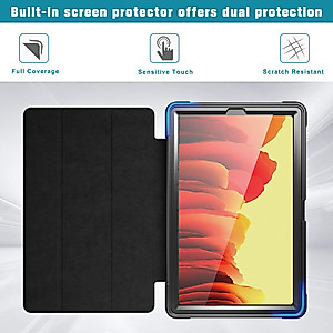 ProCase for Galaxy Tab A7 Case 10.4 Inch 2020 (SM-T500/T505/T507), Full-Body Tri-fold Shockproof TPU with Built-in Screen Protector -Black