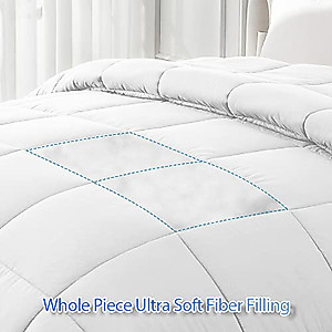 MATBEBY Queen Size Comforter Duvet Insert - All Season White Quilted Down Alternative Bedding Comforter with Corner Tabs - Winter Summer Fluffy Soft - Machine Washable