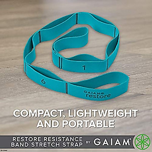 Gaiam unisex adult Gaiam Restore Resistance Band Stretch Strap, Green, 1 EA US