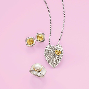 Ross-Simons Sterling Silver and 14kt Yellow Gold Square Earrings