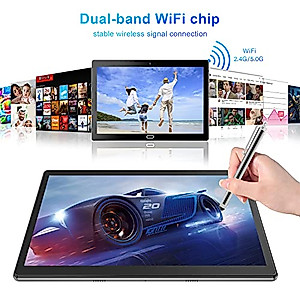 Semeakoko 10.1 inch Tablet with Keyboard, Android 12 Tablet 4+64GB, 2MP+8MP Dual Camera, Parent Control, HD Screen, WiFi, Bluetooth, 6000mAh Battery, Tablet PC with Keyboard/Mouse/Case