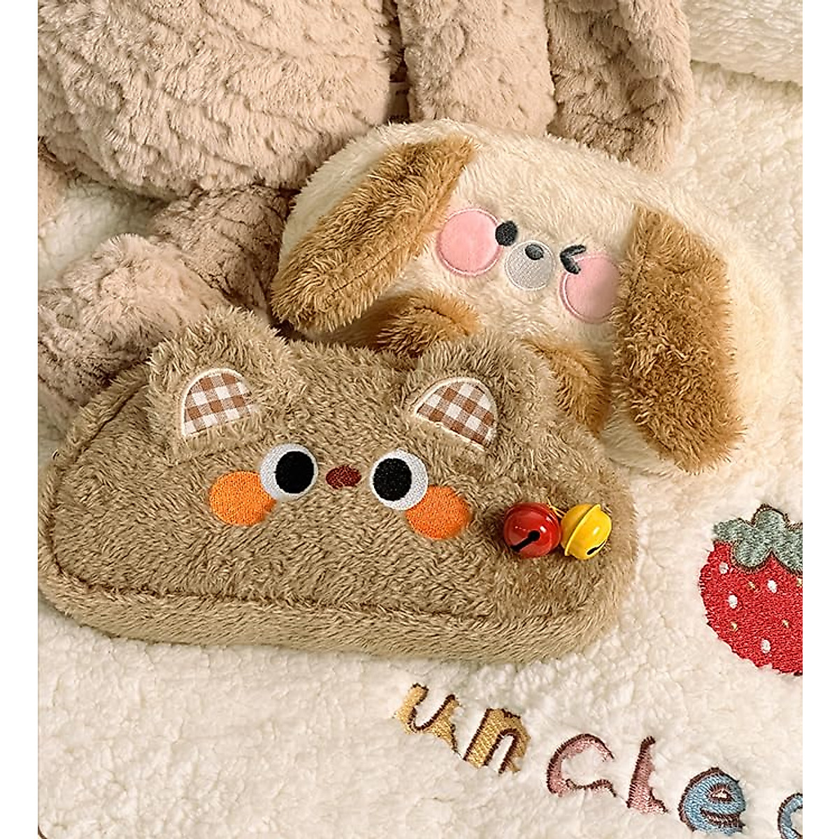 UNMULFC Cute Cosmetic Bag Travel Makeup Pink Bunny Large Kawaii Pencil Case Pouch Bag Organizer Aesthetic Box Home Airport Airline (pink bunny)