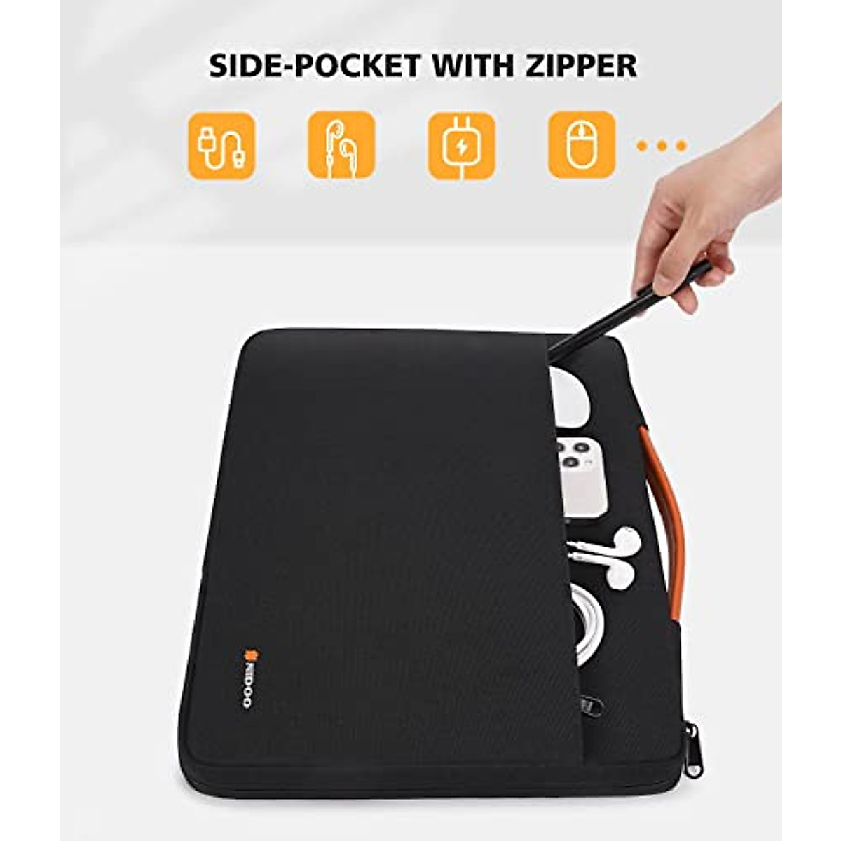 NIDOO Laptop Sleeve 15.6 inch Computer Bag for 15.6" Lenovo Legion 5 / Legion Slim 7 / ThinkPad T15 E15 / 16" Legion 7i / Legion 5 Pro / IdeaPad 3i / 16.1" Gaming 16 / Acer Dell Carrying Case, Black