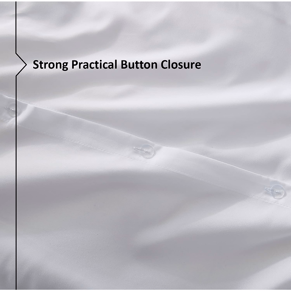 Nestl Double Brushed White Duvet Cover Queen Size 3 Piece Soft Queen Duvet Cover Set + Queen White Pillow Shams Set of 2