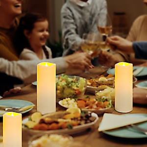 YIWER Waterproof Flameless Candles, 1 Pack Outdoor Battery Operated LED Pillars Candles, Electric Fake Candle Set of 1 with Remote, Halloween, Christmas Decorations