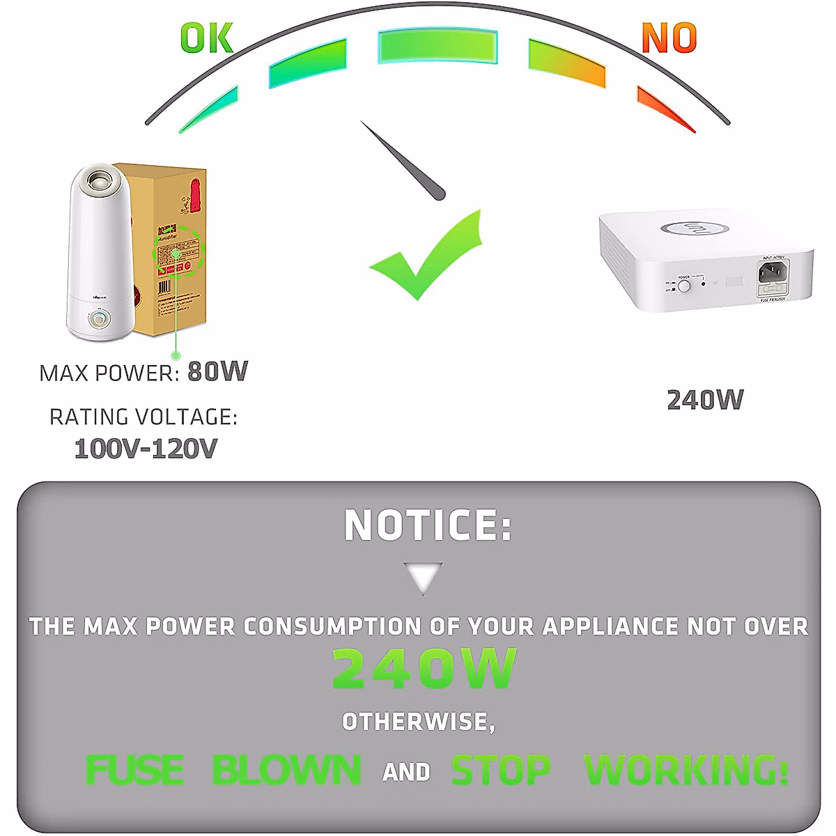 UMI Step Down Voltage 220v to 110v Converter, Travel Power Converter 220V to 110V 300W, Good Transformer for Overseas, Step Down Power Voltage Converter 220V to 110V - US to Europe Voltage Converter