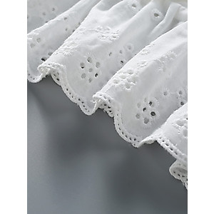 WDIRARA Toddler Girl's 2 Piece Outfit Bow Front Ruffle Hem Cami Top Top and Split Pants Set White 90