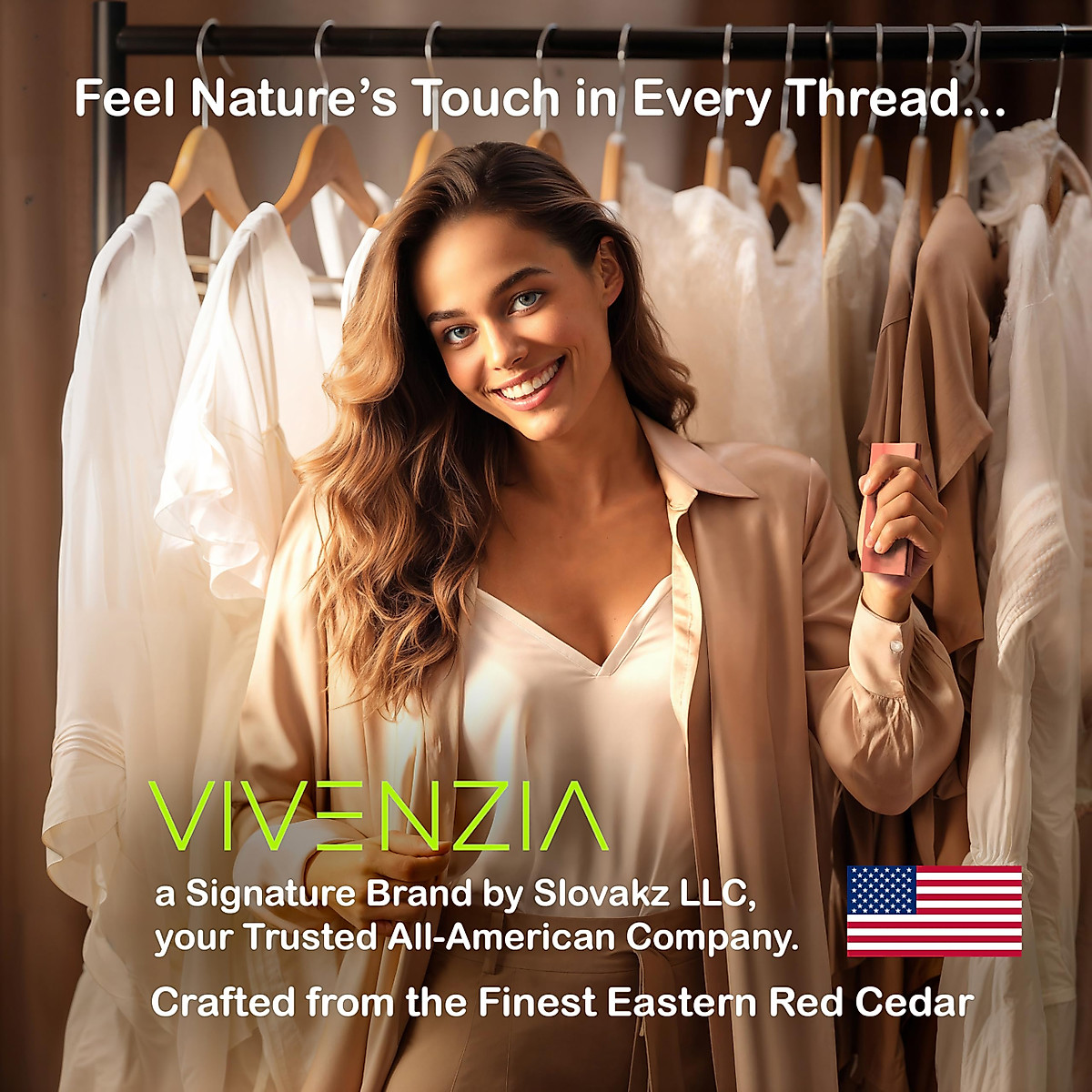 Vivenzia Cedar Blocks for Clothes Storage -40 Planks- Aromatic Cedar Blocks for Closet, Cedar Planks for Closets