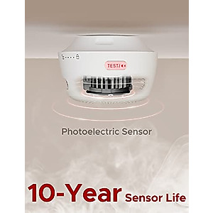 X-Sense Smart Smoke Detector Fire Alarm with Replaceable Battery, Wi-Fi Smoke Detector, App Notifications with Optional 24/7 Professional Monitoring Service, XS01-WX, 1-Pack