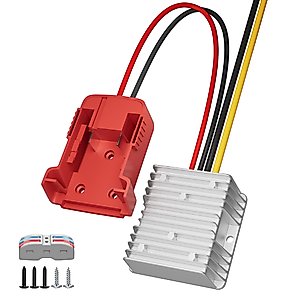 RVBOATPAT Step Down Converter 18V to 12V for Milwaukee M18 Power Wheel Battery Adapter DC 12V 20A 240W Buck Converter DC Voltage Regulator