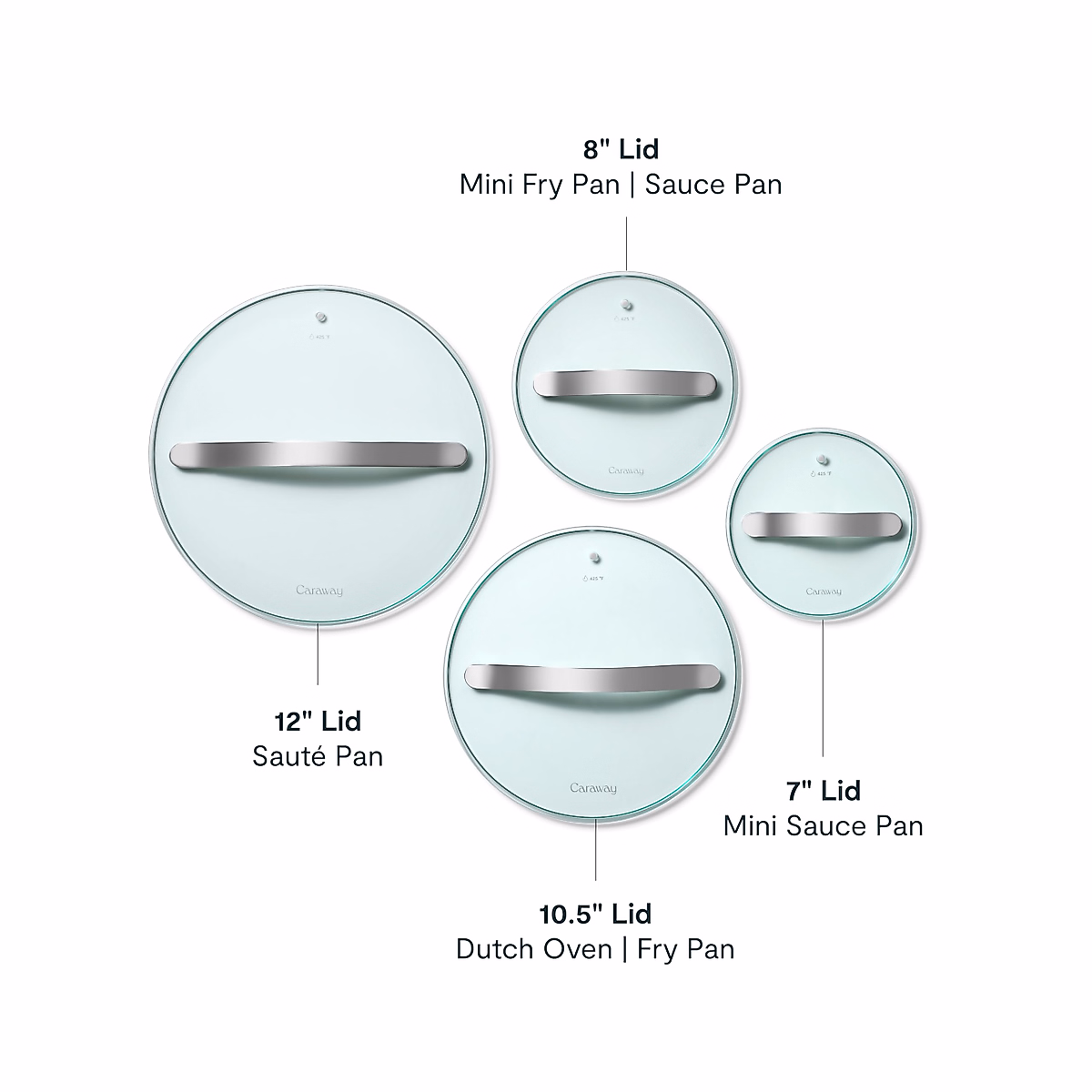 Caraway 8" Glass Lid for Pots and Pans - Made With Tempered Glass - Sized to Fit Caraway Ceramic-Coated & Stainless Steel Cookware